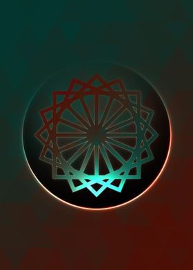 'Glowing Glyph Seal Circle' Poster by Holy Rock Design | Displate