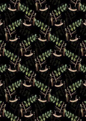 'Black Floral Carob Pattern' Poster by Holy Rock Design | Displate