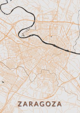 'Zaragoza City Map' Poster by dkDesign | Displate