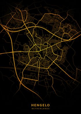 'Hengelo City Map' Poster by Trulaf Design | Displate