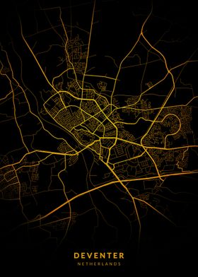 'Deventer City Map' Poster by Trulaf Design | Displate