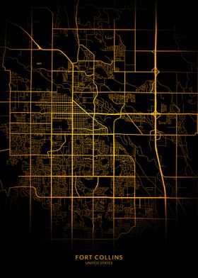'Fort Collins City Map' Poster by Trulaf Design | Displate