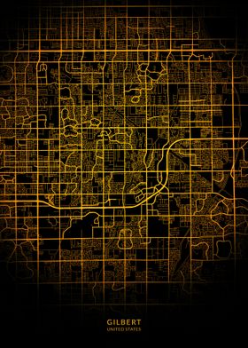 'Gilbert City Map' Poster by Trulaf Design | Displate