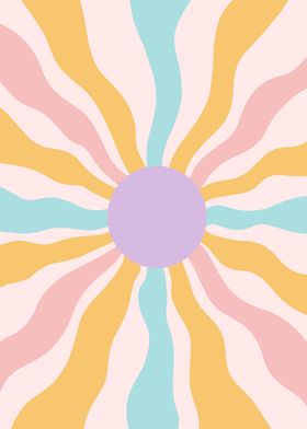 'Wavy Retro Sun Glam 2' Poster by Anita's & Bella's Art | Displate