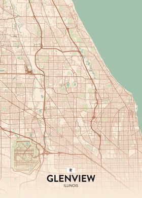 'Glenview IL' Poster by IMR Designs | Displate