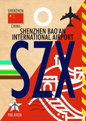 'SZX Shenzhen Airport China' Poster by Atomic Chinook | Displate