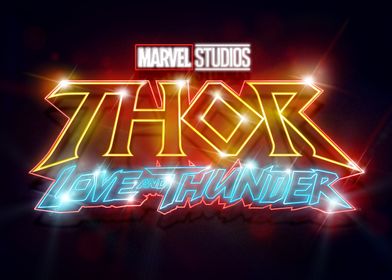 'Thor Love and Thunder Neon' Poster by Marvel | Displate