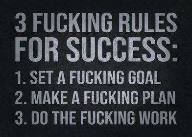 '3 Rules For Success' Poster by CHAN | Displate