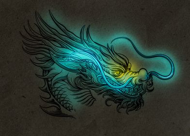 'Glowing Dragon' Poster by PosterSuite | Displate