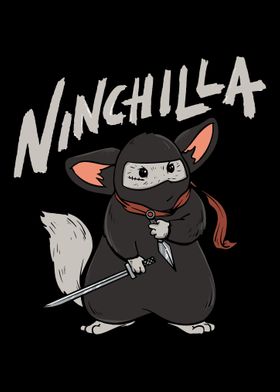 'Ninchilla Ninja Chinchilla' Poster by Michael | Displate