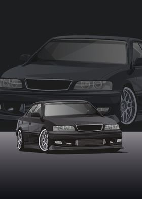 'toyota chaser black' Poster by capture art | Displate