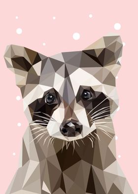 'animal portrait raccoon' Poster by Lowpoly Posters | Displate