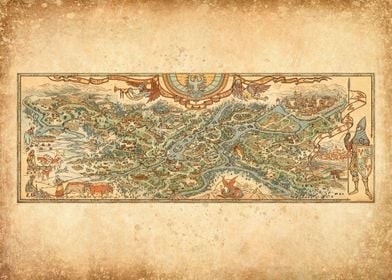 'Lyria Full Map' Poster by Witcher 3 | Displate