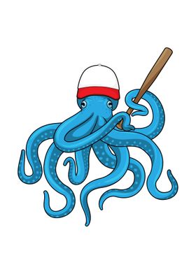 'Octopus Baseball Sports' Poster by Markus Schnabel | Displate