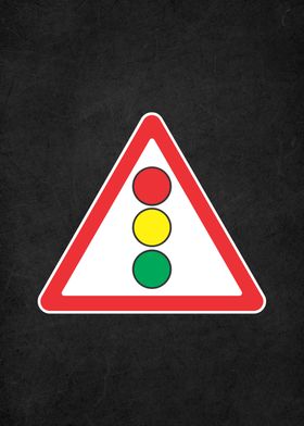 'warning red light sign' Poster by Bestselling Displate | Displate