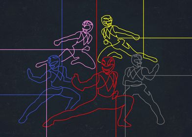 'Power Ranger Team' Poster by Power Rangers | Displate