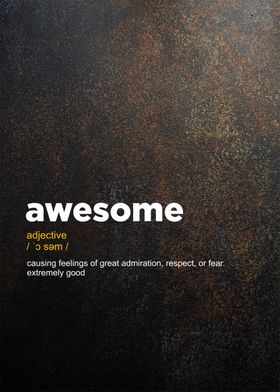 'awesome definition' Poster by Greatest of all time Displate | Displate