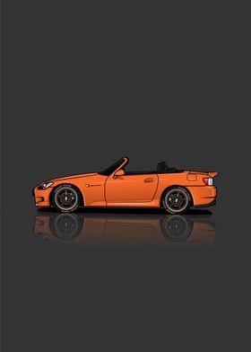 'honda s2000 Orange' Poster by Dodi Firdaus | Displate