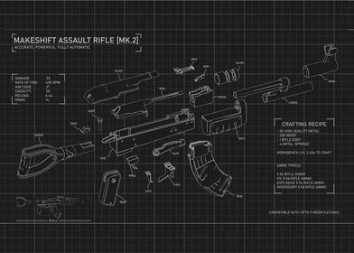 'Makeshift Assault Rifle' Poster by RustGame | Displate