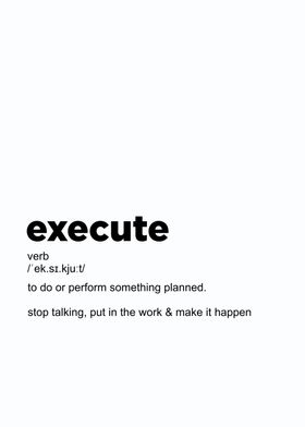 'execute definition poster' Poster by Greatest of all time Displate ...