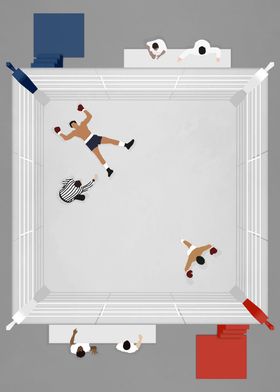 'Boxing Ring Knockout' Poster by Alo | Displate