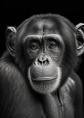 'Portrait of a Chimpanzee' Poster by Five Senses Art | Displate