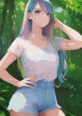 'Anime girl pose' Poster by Evgenuy Merkushov | Displate