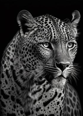 'Portrait of a Leopard' Poster by Five Senses Art | Displate