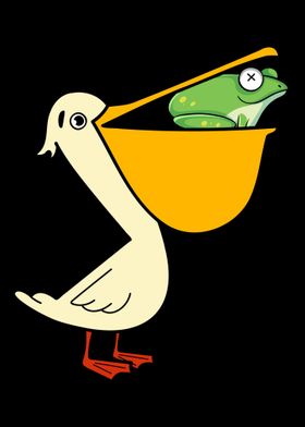 'Pelican Eating Frog' Poster by professionaldesigns | Displate