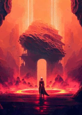 'Red portal' Poster by Evgenuy Merkushov | Displate
