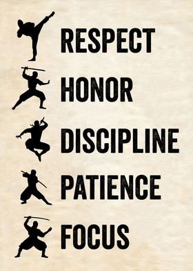 'NINJA HONOR RESPECT FOCUS' Poster by Atomic Chinook | Displate
