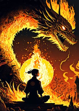 'Fantasy Dragon Fire' Poster by Muh Asdar | Displate