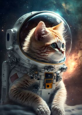 'Space Kitten' Poster by David Godbehere | Displate