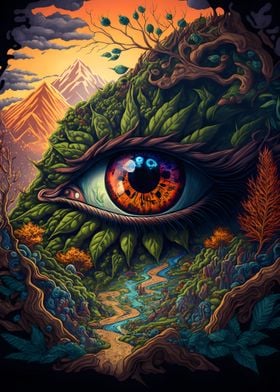'Psychedelic Eye of Nature' Poster by David Godbehere | Displate