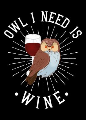 'Owl Wine Drinking' Poster by professionaldesigns | Displate
