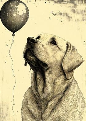 'Labrador Balloon' Poster by DecoyDesign | Displate