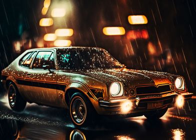'Classic Car in Rain' Poster by Coffee Design | Displate