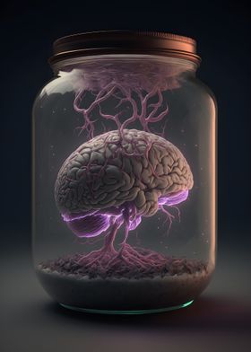 'Brain in a Jar' Poster by David Godbehere | Displate