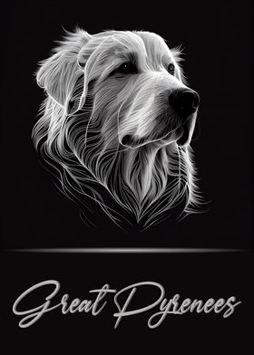 'Elegant Great Pyrenees' Poster by Artistic Paradigms | Displate