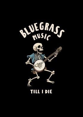 'Skeleton with Banjo Design' Poster by Michael | Displate