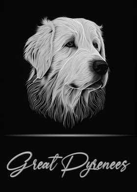 'Great Pyrenees Portrait' Poster by Artistic Paradigms | Displate