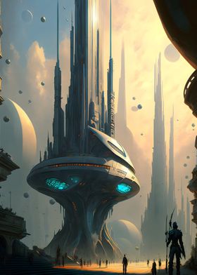 'Science Fiction Tower' Poster by David Godbehere | Displate