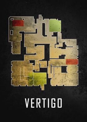 'Vertigo Map Black' Poster by Counter-Strike | Displate