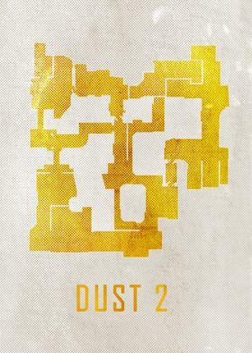 'Dust 2 Map White and Gold' Poster by Counter-Strike | Displate