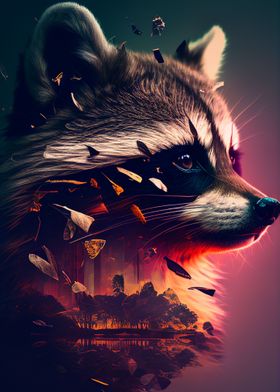 'Raccoon Animal' Poster by DecoyDesign | Displate