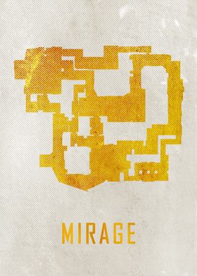 'Mirage Map White And Gold' Poster by Counter-Strike | Displate