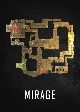 'Mirage Black Map' Poster by Counter-Strike | Displate