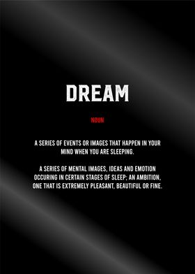 'dream definition text art' Poster by Bestselling Displate Poster ...