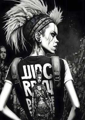 'Punk Girl' Poster by David Godbehere | Displate