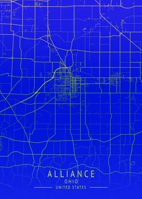 ' Alliance Ohio City Map' Poster by Gigi Bgm | Displate